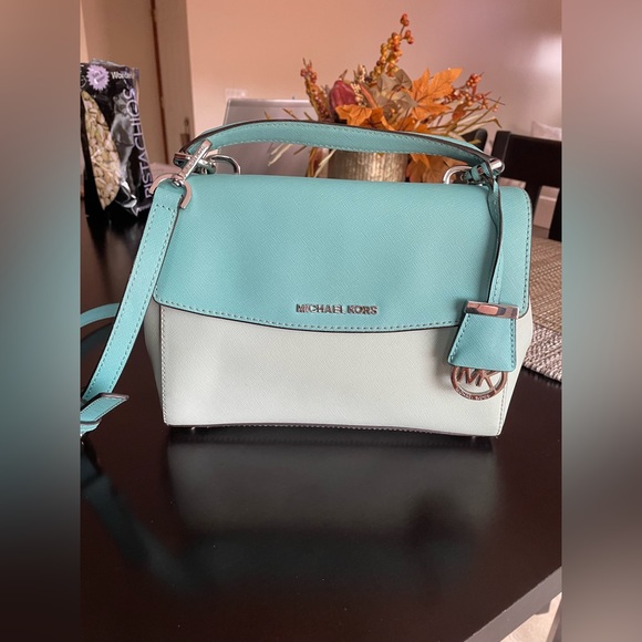 Michael Kors | Bags | Michael Kors Blue Colorblock Crossbody Limited ...